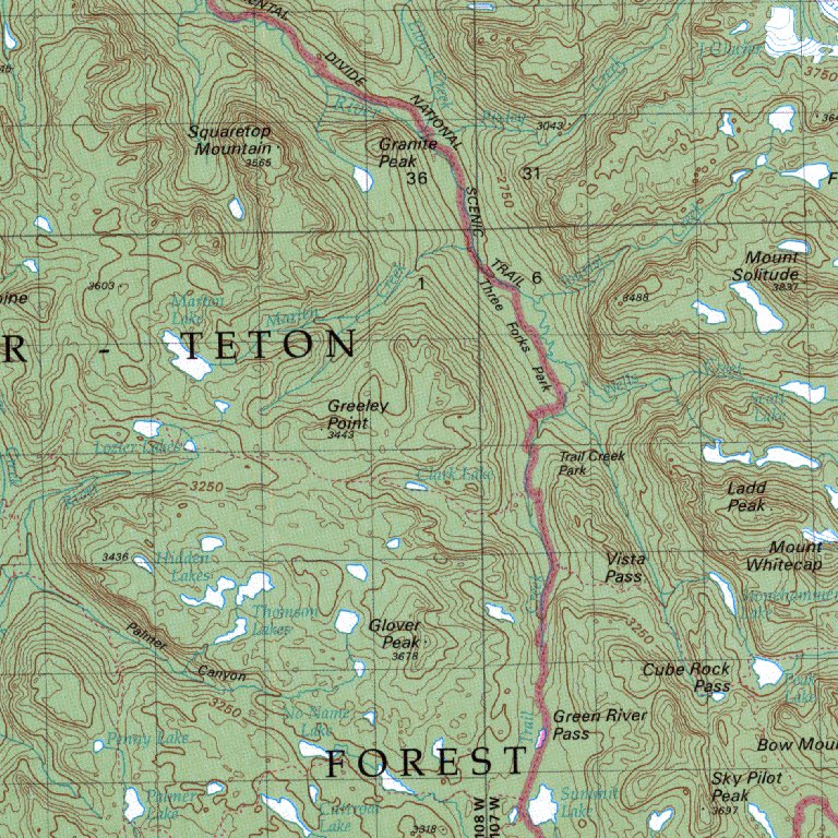 Gannett Peak, WY - BLM Surface Mgmt. Map by Digital Data Services, Inc. | Avenza Maps
