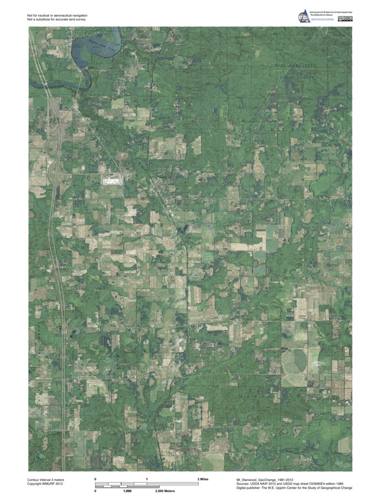 MI-Stanwood: GeoChange 1981-2012 Map by Western Michigan University | Avenza Maps