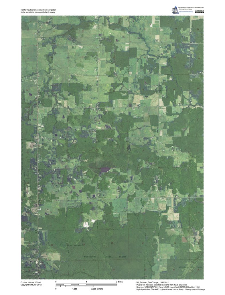 MI-Barbeau: GeoChange 1950-2012 Map by Western Michigan University | Avenza Maps