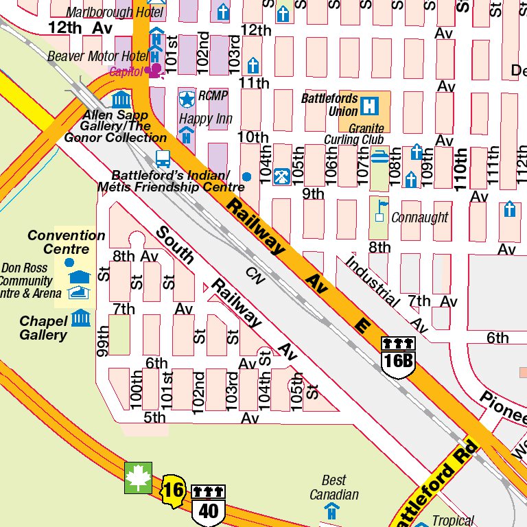 The Battlefords, SK Map by Mapmobility Corp. | Avenza Maps