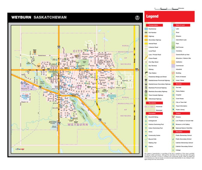Weyburn, SK Map by Mapmobility Corp. | Avenza Maps