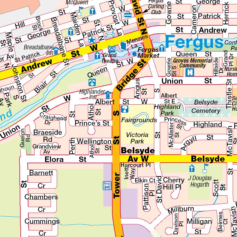 Elora and Fergus, ON Map by Mapmobility Corp. | Avenza Maps