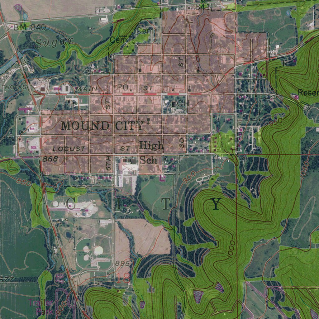 KS-MOUND CITY: GeoChange 1957-2014 Map by Western Michigan University | Avenza Maps