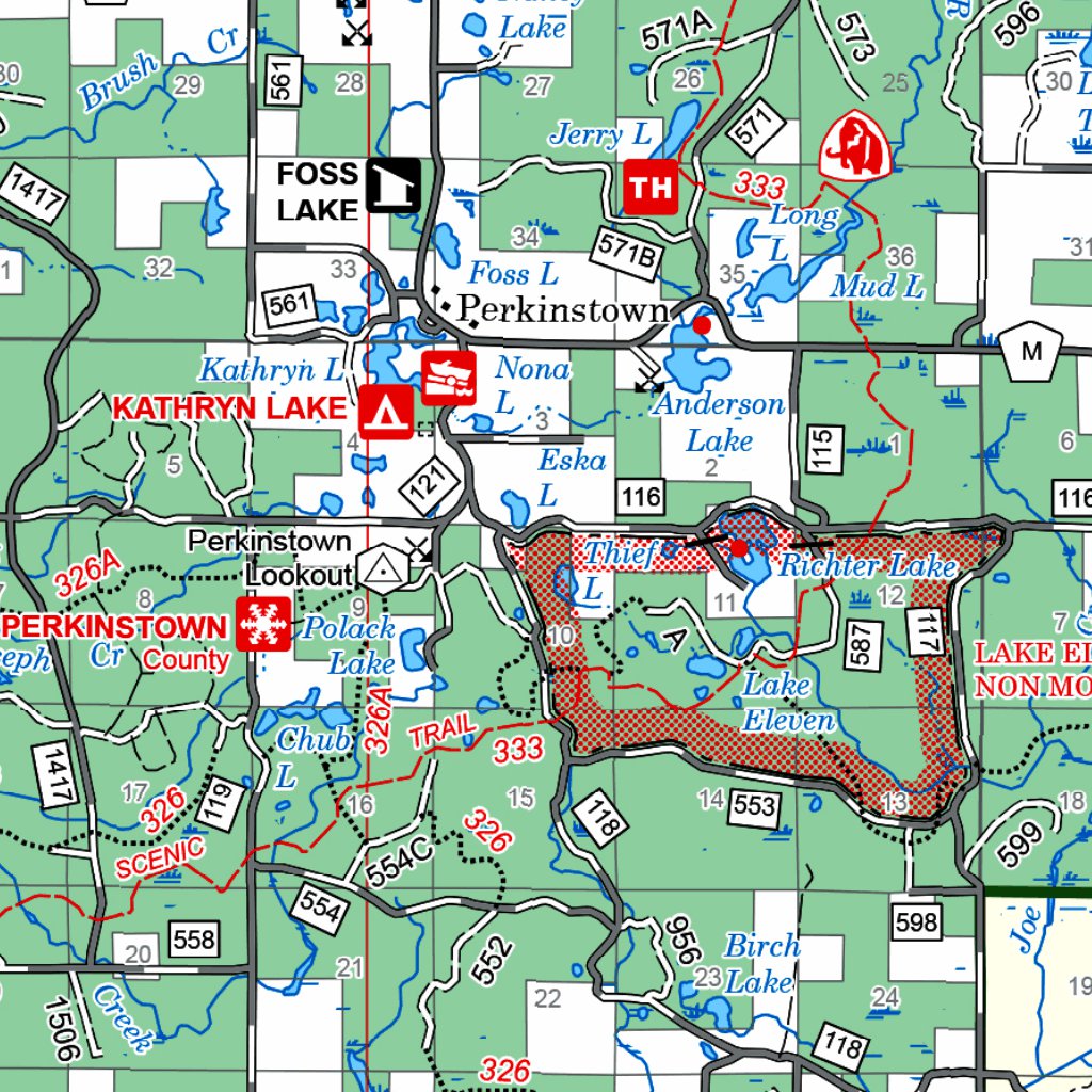 Chequamegon-Nicolet NF Forest Visitor Map - Medford/Park Falls RD South by US Forest Service R9 ...