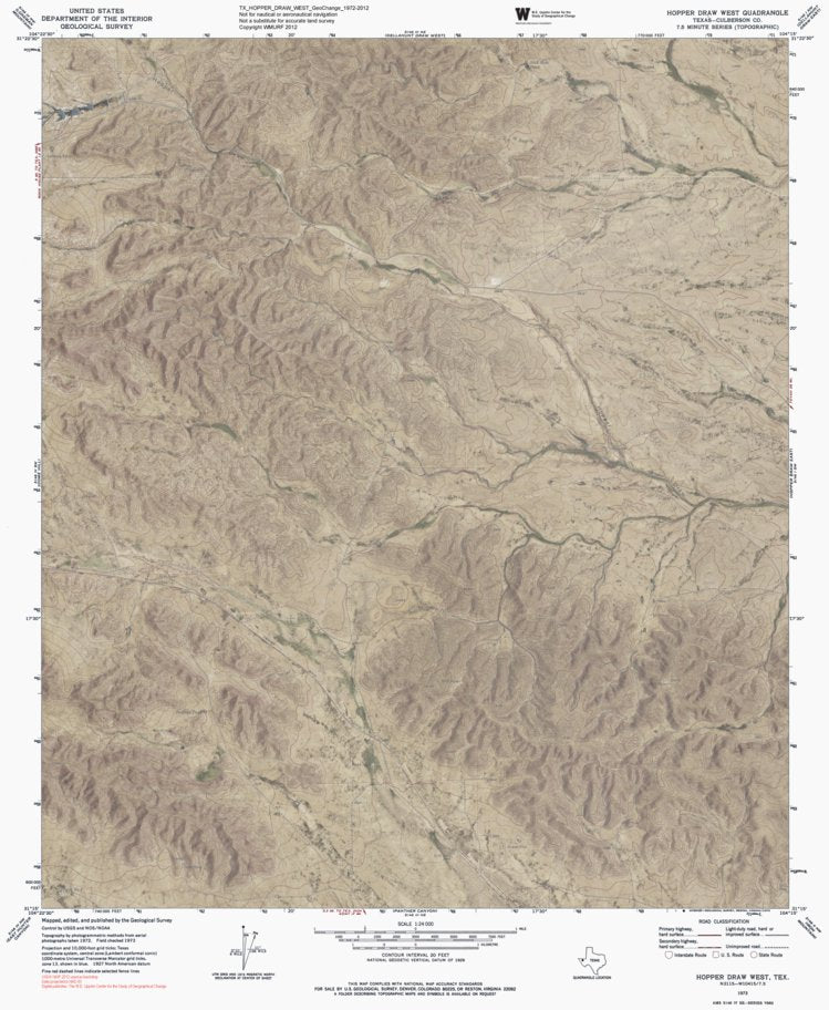 TX-HOPPER DRAW WEST: GeoChange 1972-2012 Map by Western Michigan University | Avenza Maps