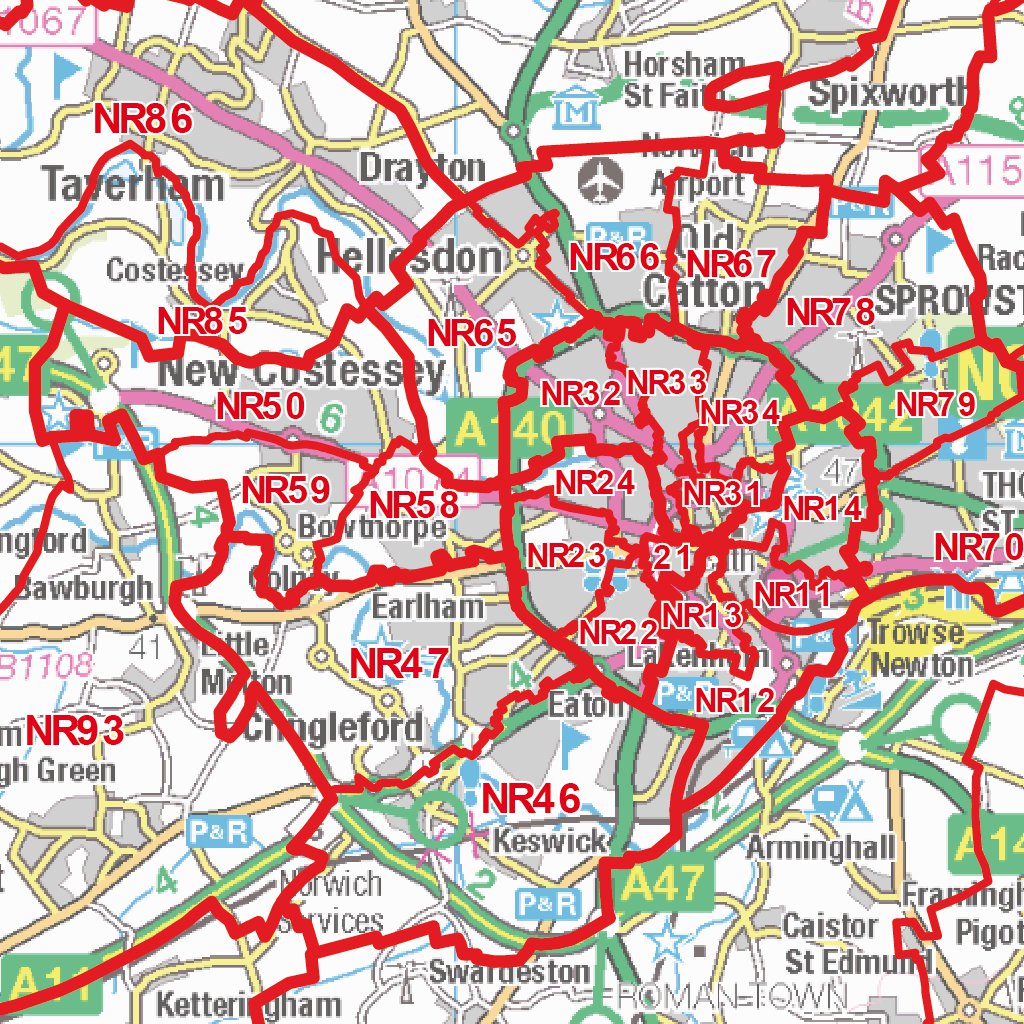 XYZ Postcode Sector Map - (S8) - The Fens by XYZ Maps | Avenza Maps