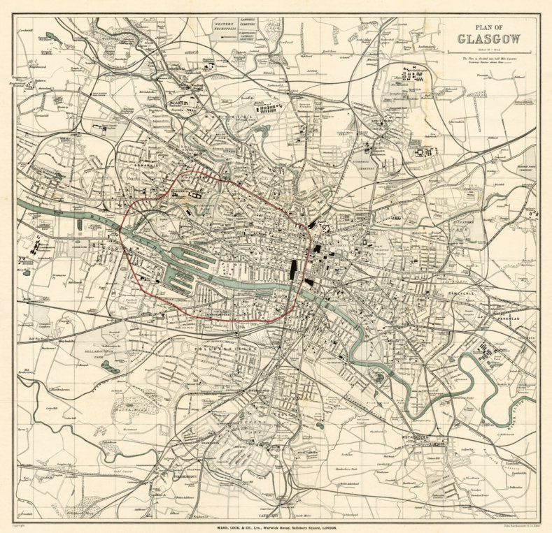 Glasgow city Map, 1908 by Waldin | Avenza Maps