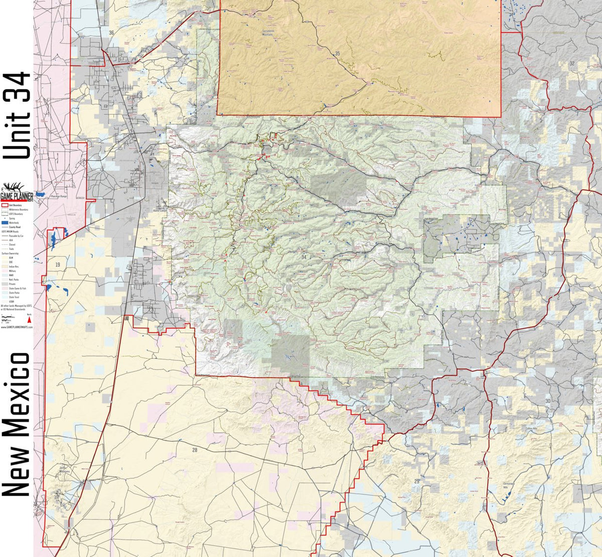 New Mexico Unit 34 Map by Game Planner Maps | Avenza Maps