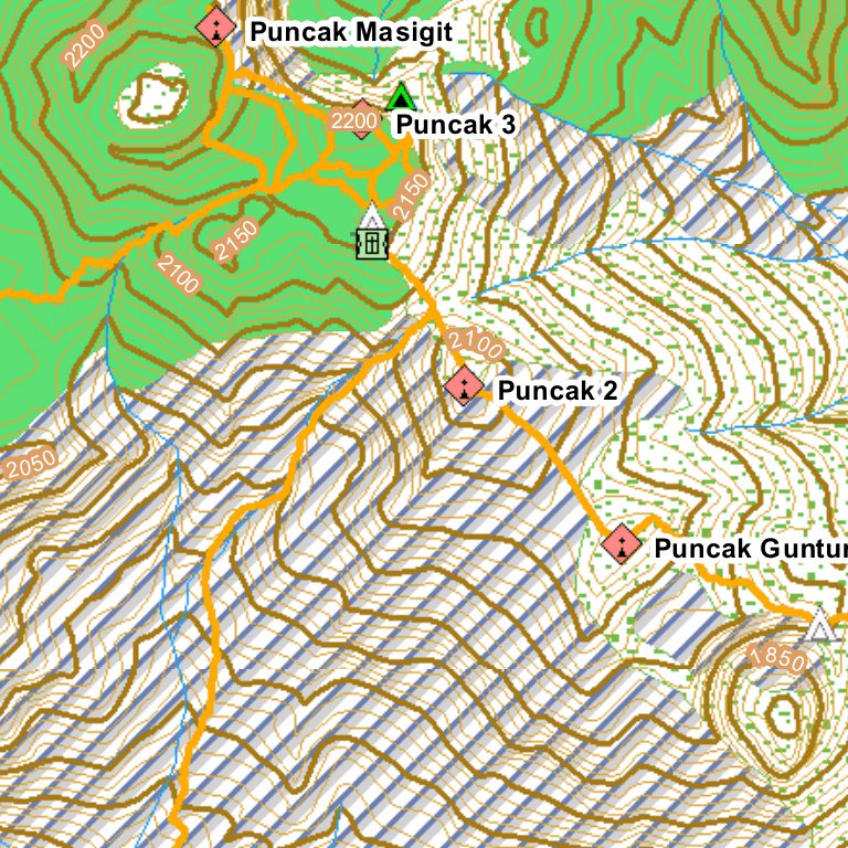 Jalur Pendakian Gunung Guntur Map by petapendaki | Avenza Maps