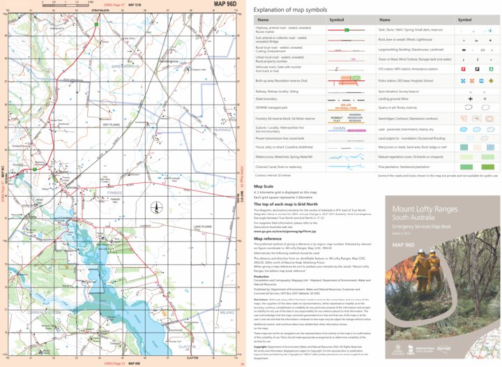 Mount Lofty Ranges Map 96D by Mapland - Department for Environment and Water | Avenza Maps