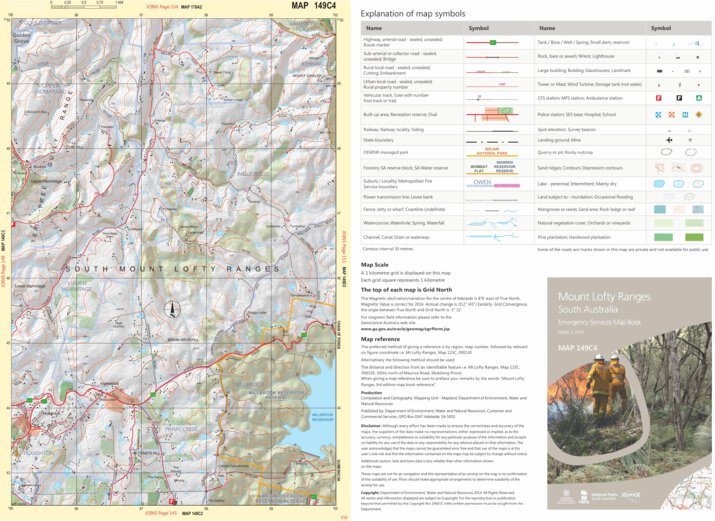 Mount Lofty Ranges Map 149C4 by Mapland - Department for Environment and Water | Avenza Maps