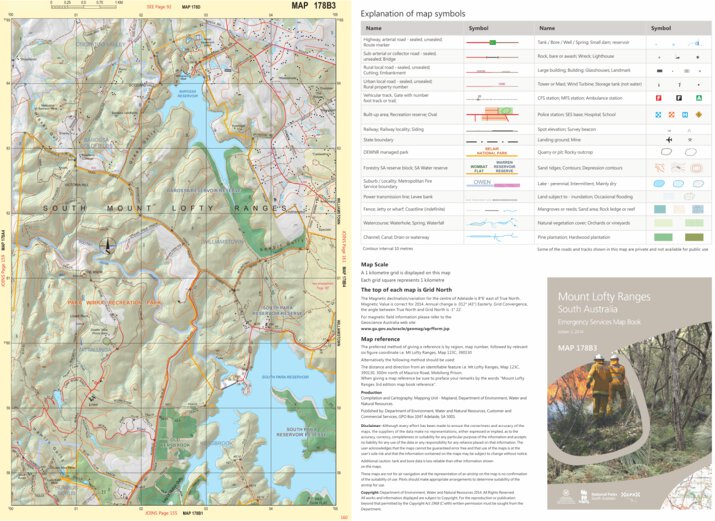 Mount Lofty Ranges Map 178B3 by Mapland - Department for Environment and Water | Avenza Maps