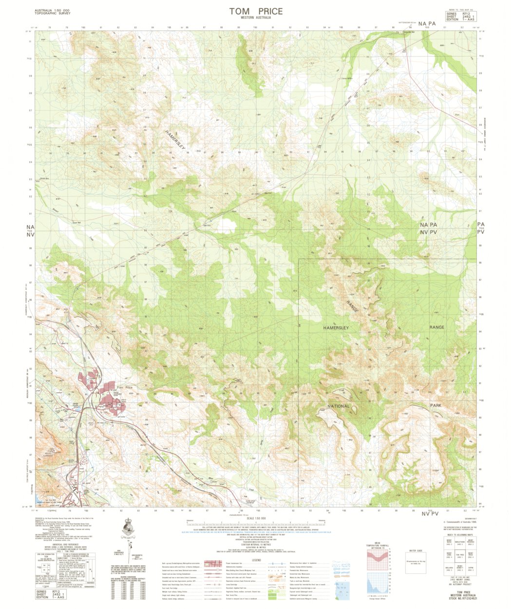 Tom Price (2452-1) Map by Geoscience Australia | Avenza Maps