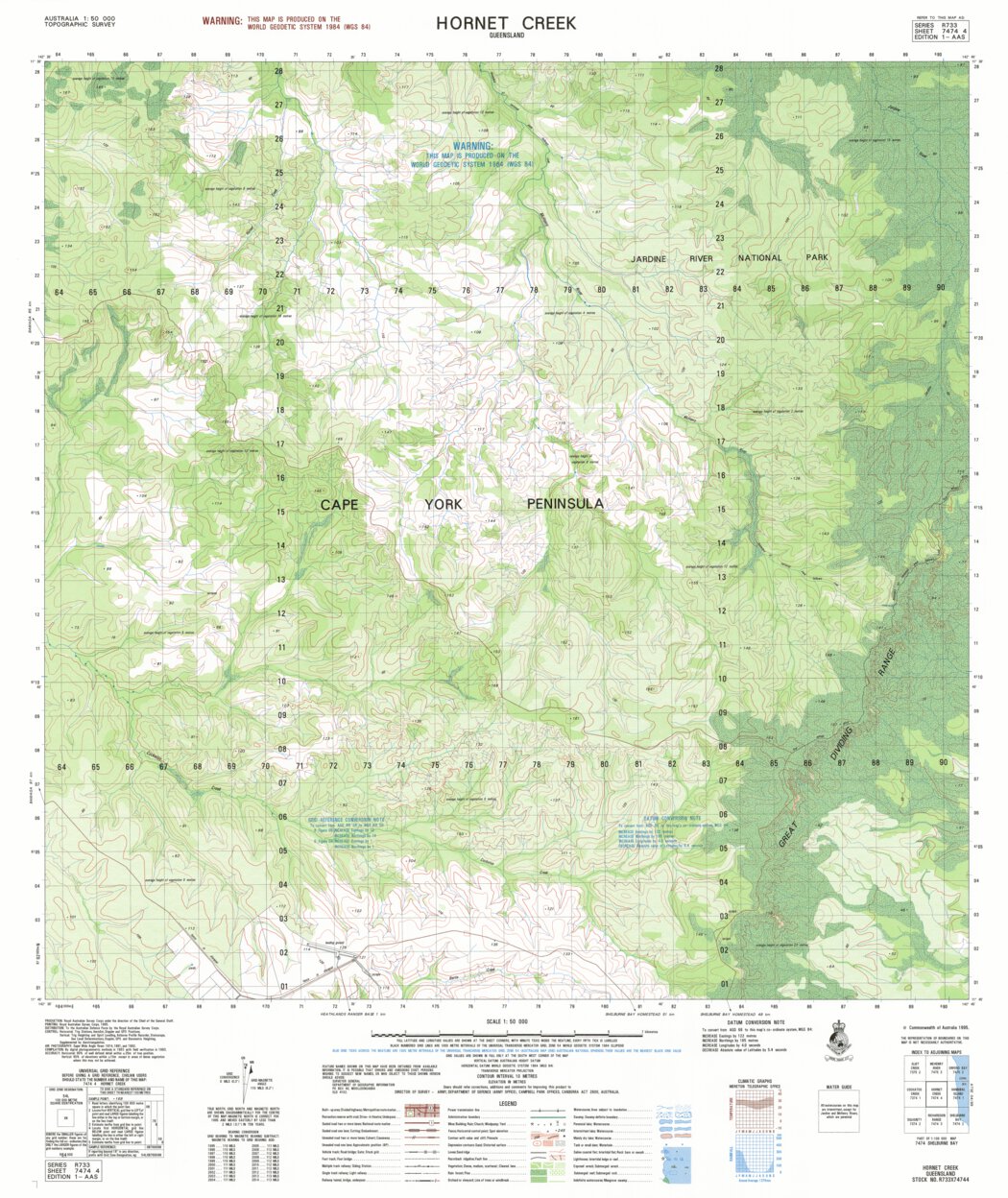 Hornet Creek (7474-4) Map by Geoscience Australia | Avenza Maps