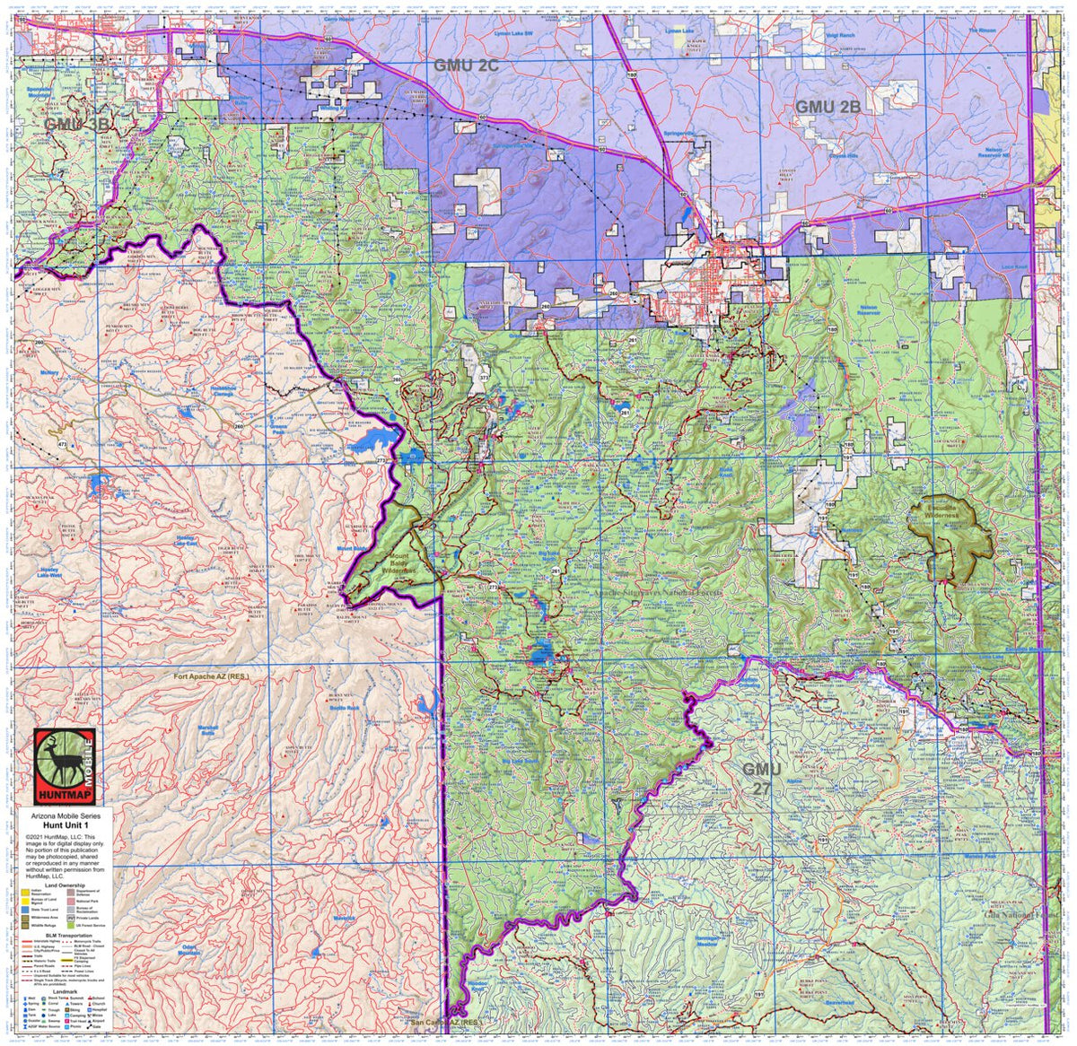 Arizona HuntMap GMU 1 Map by HuntMap, LLC | Avenza Maps