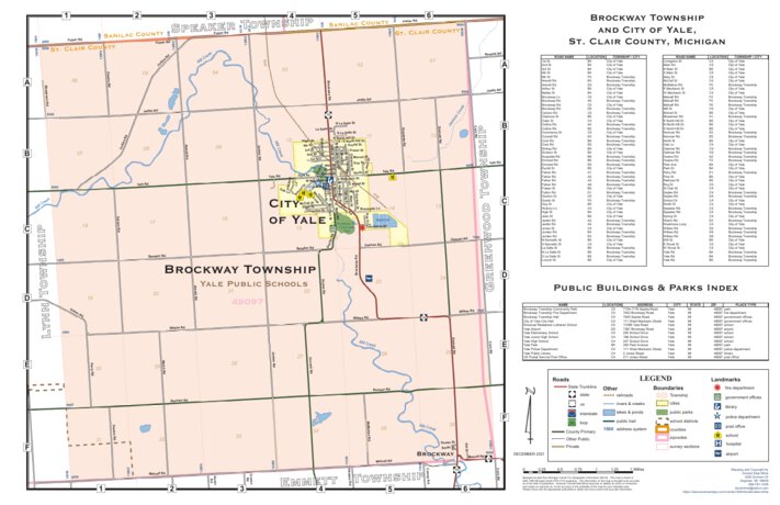 Brockway Township, St. Clair County, MI Map by Donald Dale Milne ...