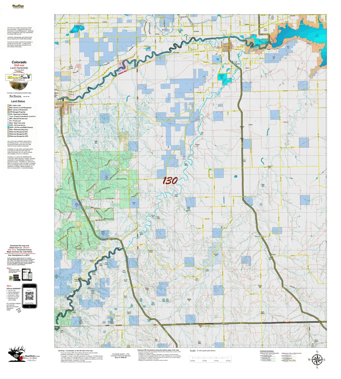 Co Unit 130 Land Ownership Map by HuntData LLC | Avenza Maps