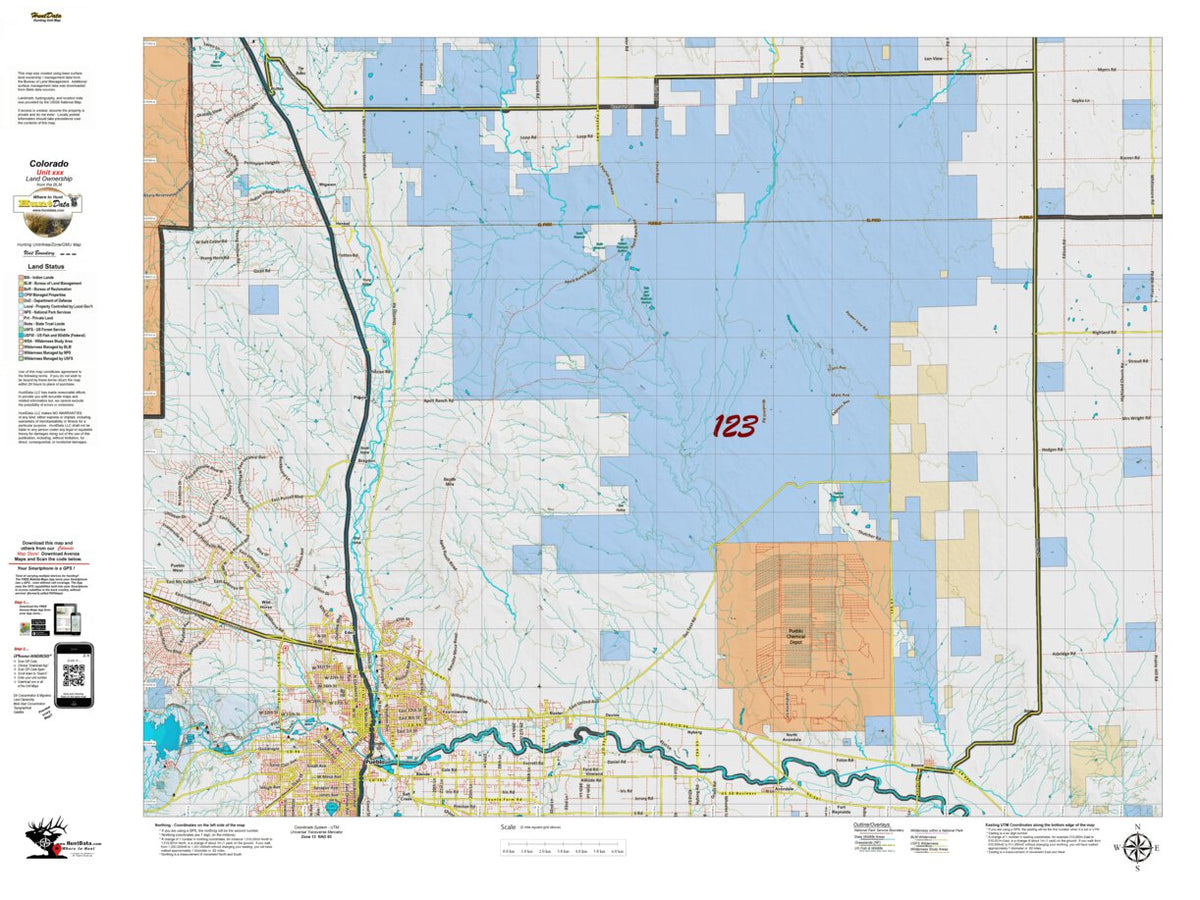 Co Unit 123 Land Ownership Map by Colorado HuntData LLC | Avenza Maps