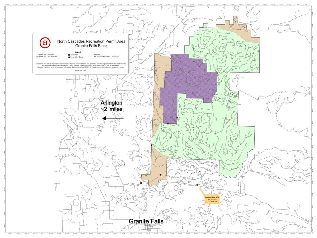 2025 North Cascades Fee Access Map - Granite Falls Block by Hampton Lumber | Avenza Maps