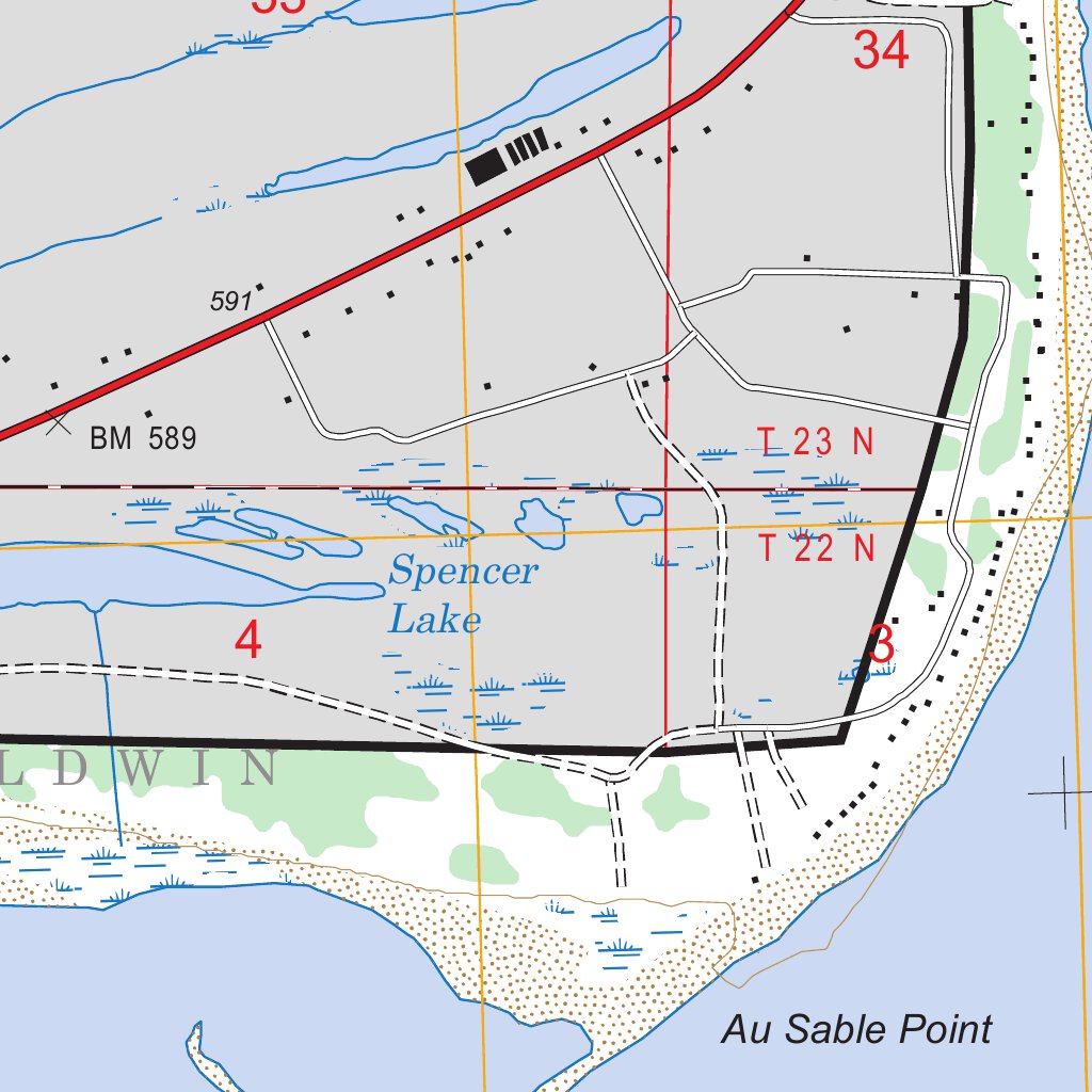 Spencer Lake, MI FSTopo Legacy Map by US Forest Service - Topo | Avenza Maps