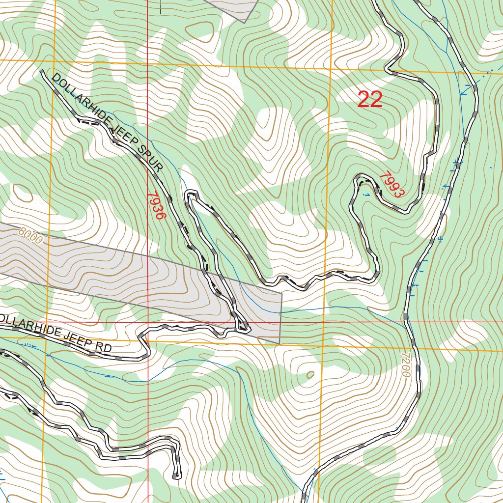 Dollarhide Mountain, ID FSTopo Map by US Forest Service - Topo | Avenza ...