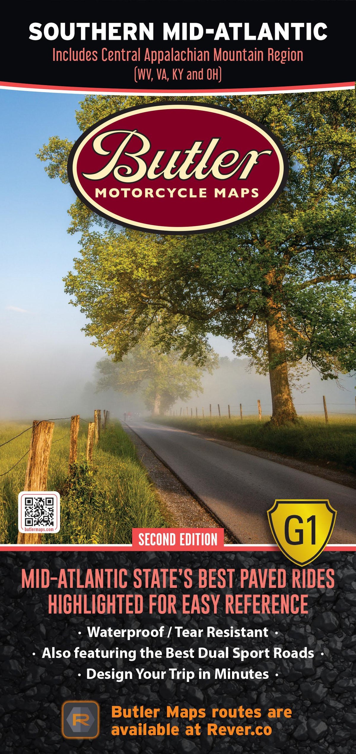 Southern Mid-Atlantic States G1 Series Map by Butler Maps | Avenza Maps