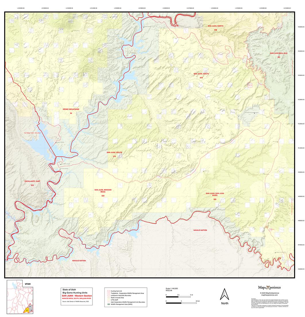 2025 Utah Hunt Map - San Juan Unit Map Bundle by Map the Xperience ...