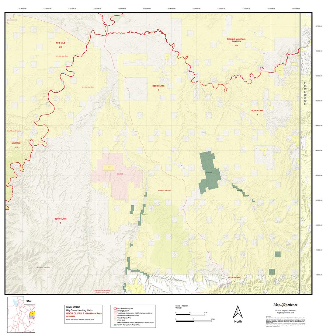 2025 Utah Hunt Map - Book Cliffs Unit Map Bundle by Map the Xperience ...