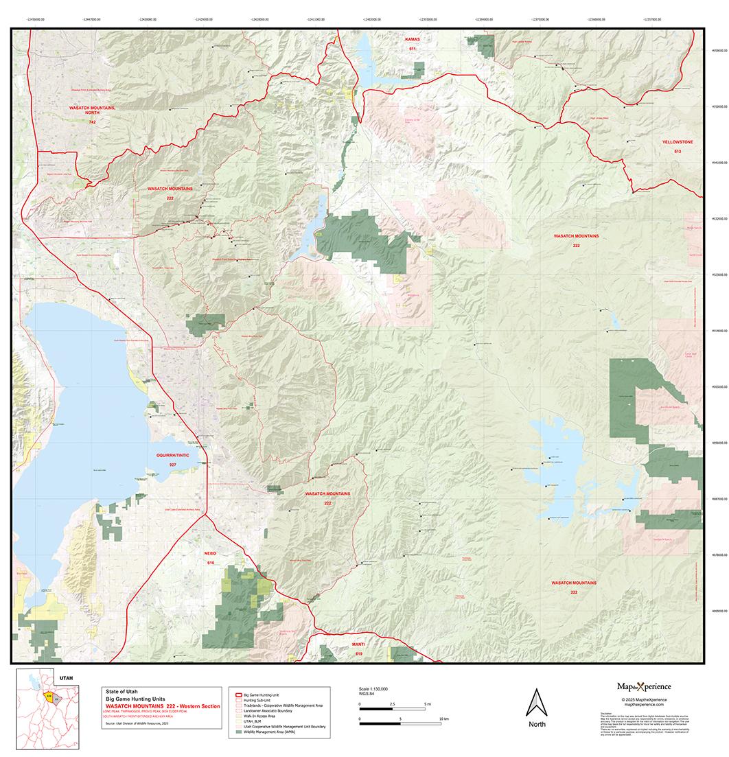 2025 Utah Hunt Map - Wasatch Unit Map Bundle by Map the Xperience ...