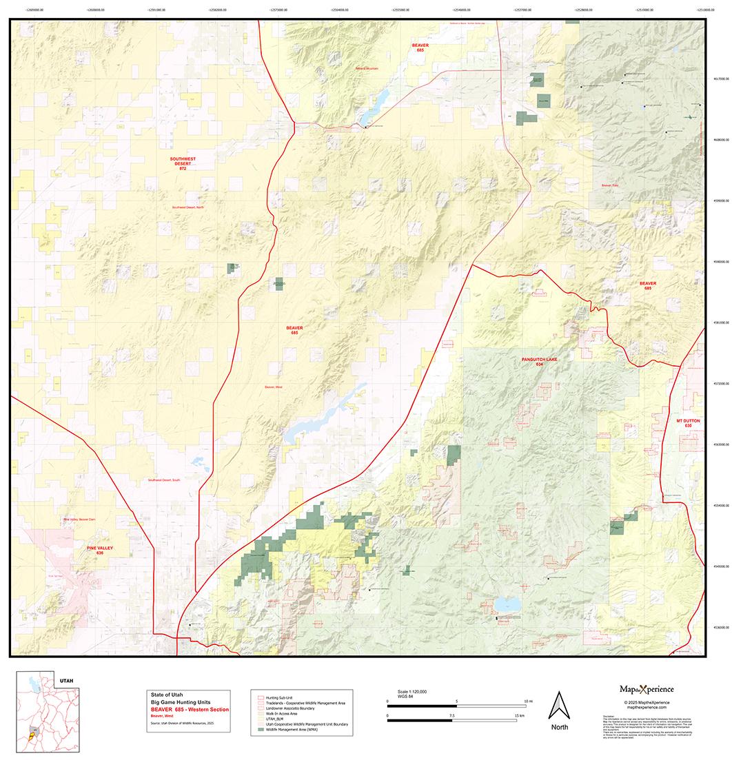 2025 Utah Hunt Map - Beaver Unit Map Bundle by Map the Xperience ...