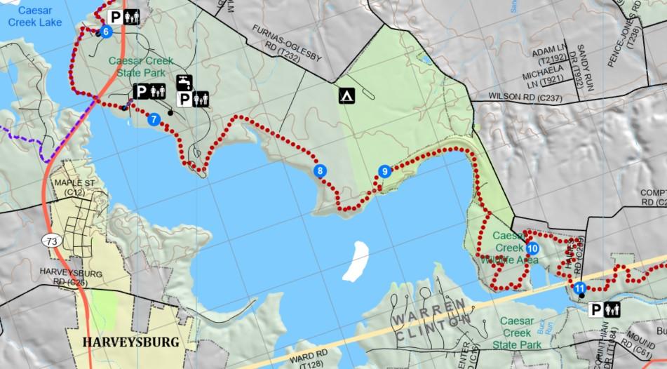 Caesar Creek Section Map by Buckeye Trail Association | Avenza Maps