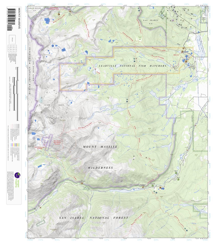 Mount Massive, Colorado 7.5 Minute Topographic Map by Apogee Mapping, Inc. | Avenza Maps