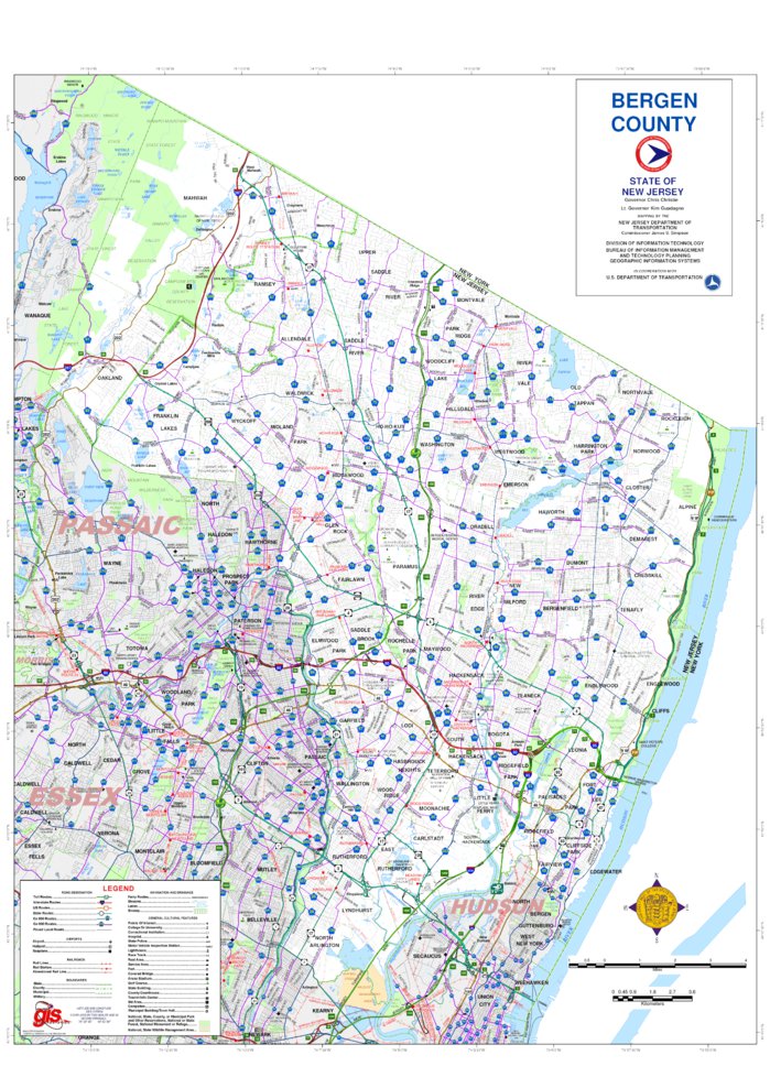 Bergen County - New Jersey Map by Avenza Systems Inc. | Avenza Maps
