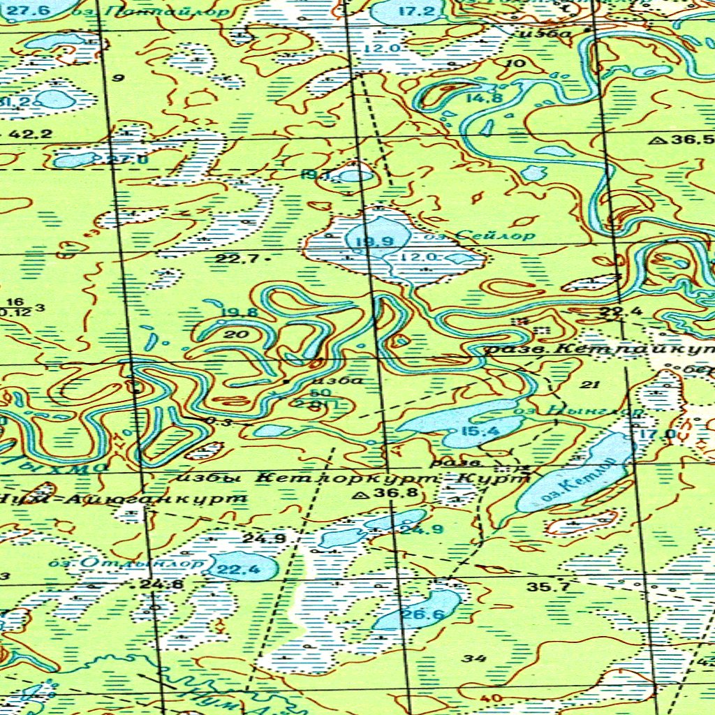 Soviet Genshtab Map - p42-013/014--(1980) - Russia by Avenza Systems Inc. | Avenza Maps