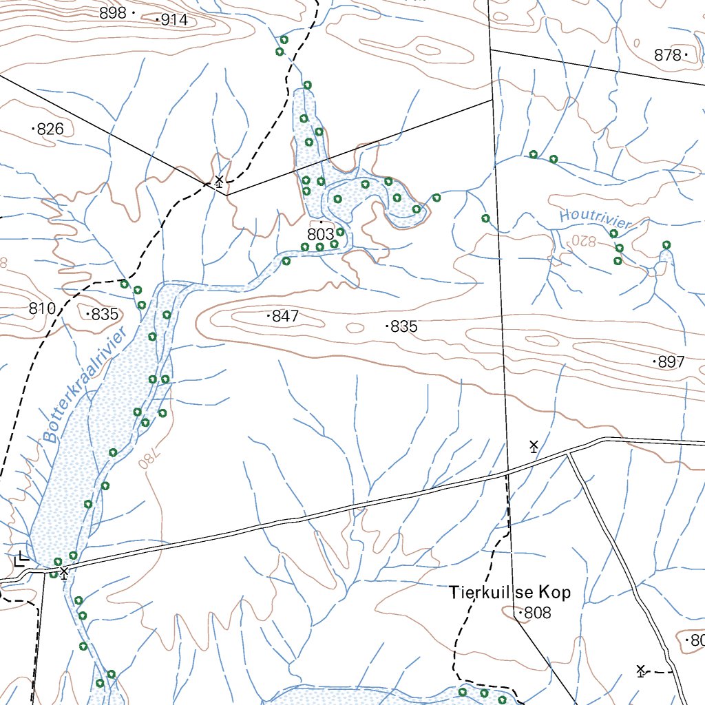 3322AB BOTTERKRAAL Map by Chief Directorate: National Geo-spatial Information | Avenza Maps