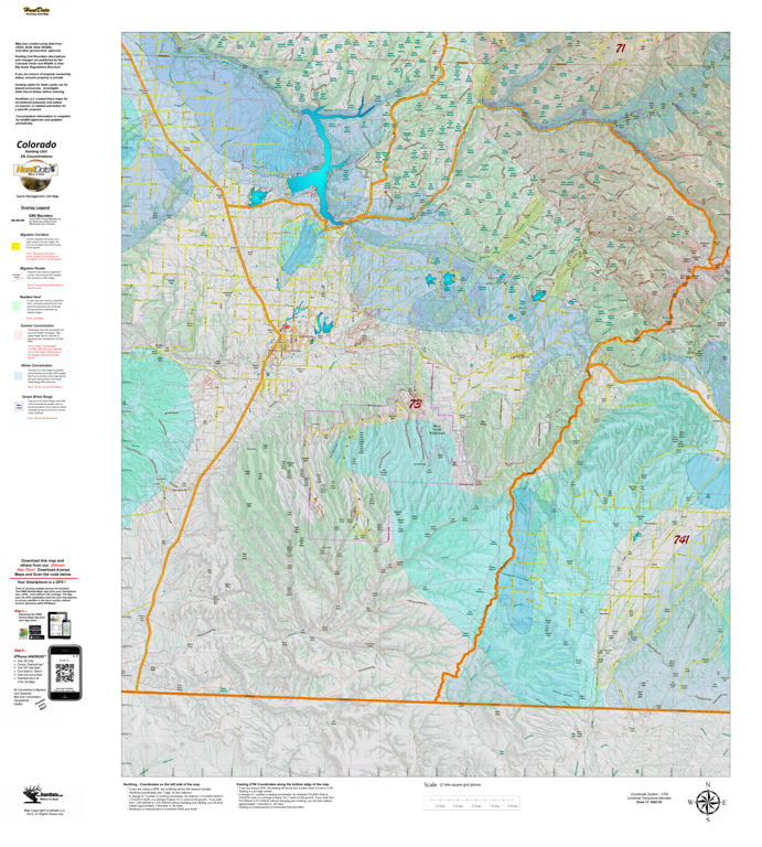 CO Unit 73 Elk Concentrations and Migration Map by Colorado HuntData ...