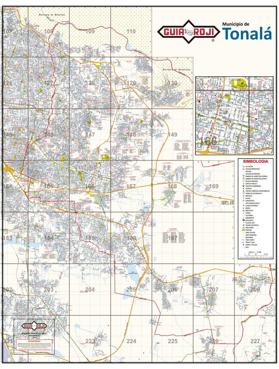 Tonalá / Calles / Municipio Map by Guia Roji | Avenza Maps