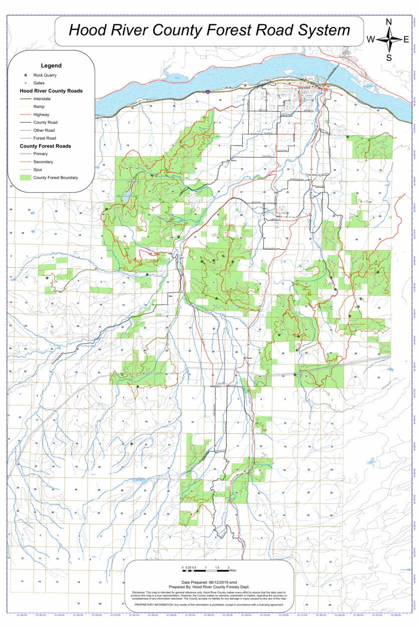 Hood River County Forest Roads Map by Hood River County | Avenza Maps