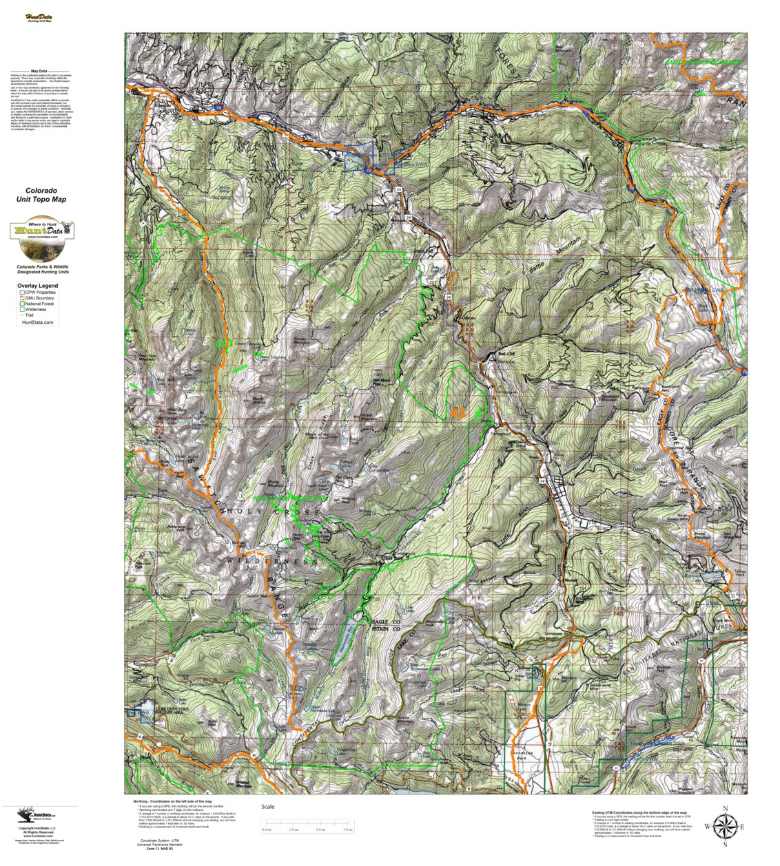 HuntData Colorado Unit 45 Topo Map by HuntData LLC | Avenza Maps