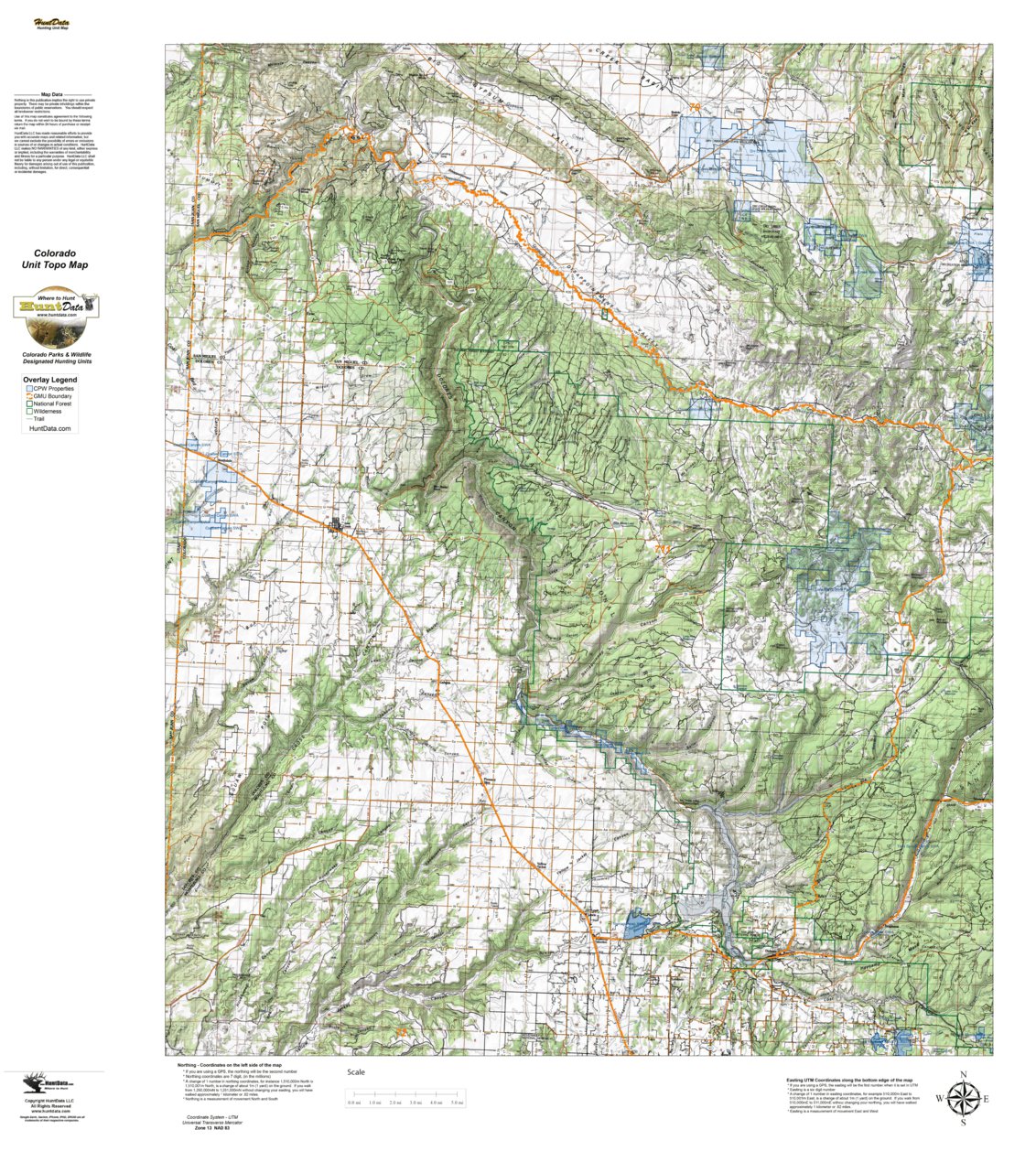 HuntData Colorado Unit 711 Topo Map by HuntData LLC | Avenza Maps