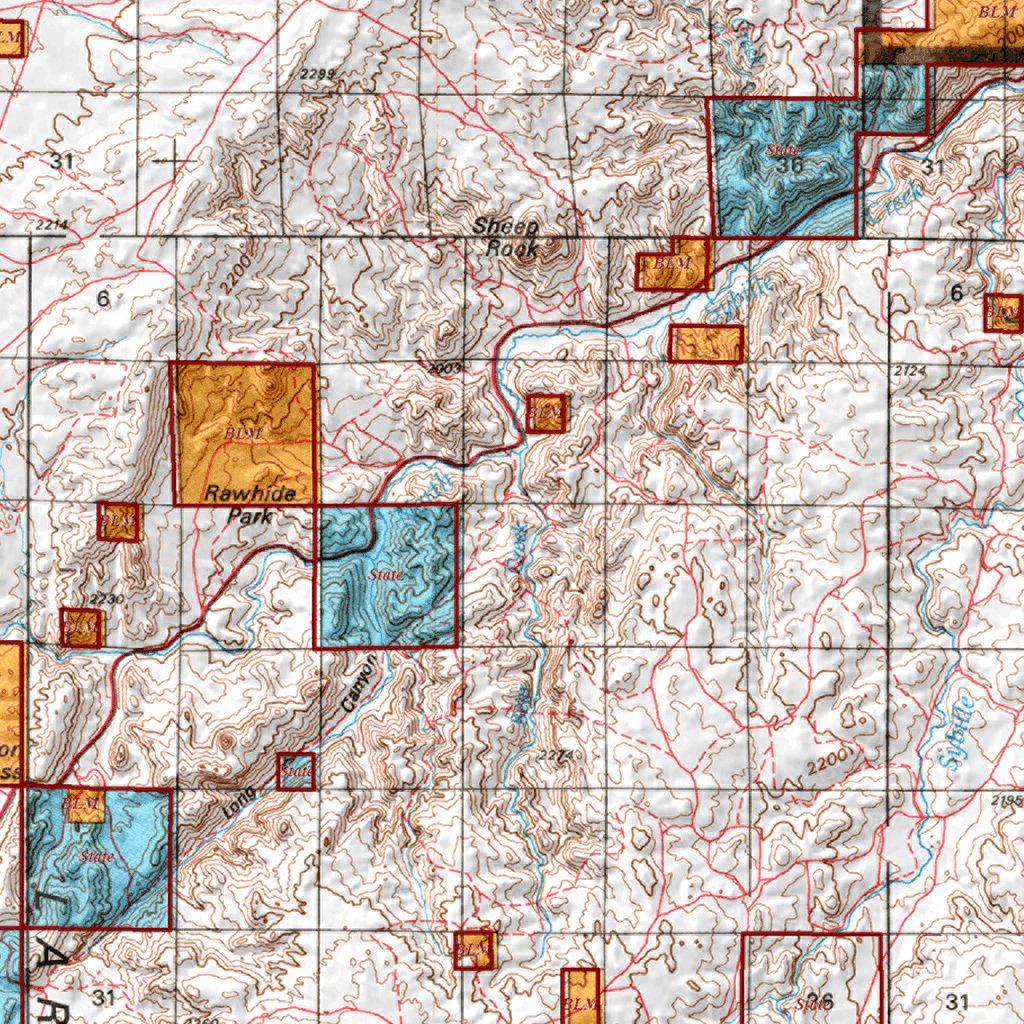 HuntData Wyoming Land Ownership Map for Antelope Unit 39 by HuntData LLC | Avenza Maps