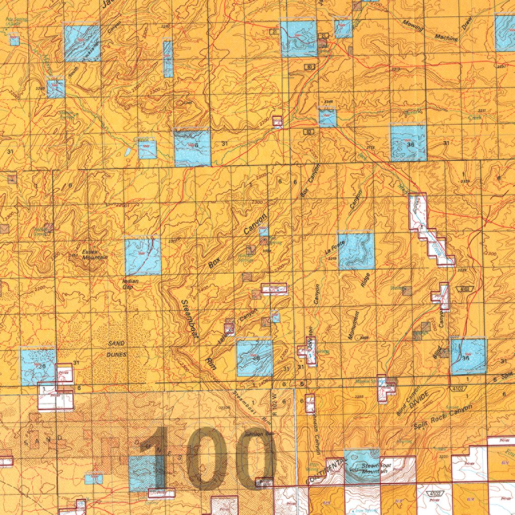 HuntData Wyoming Land Ownership Map for Elk Unit 100w by HuntData LLC | Avenza Maps