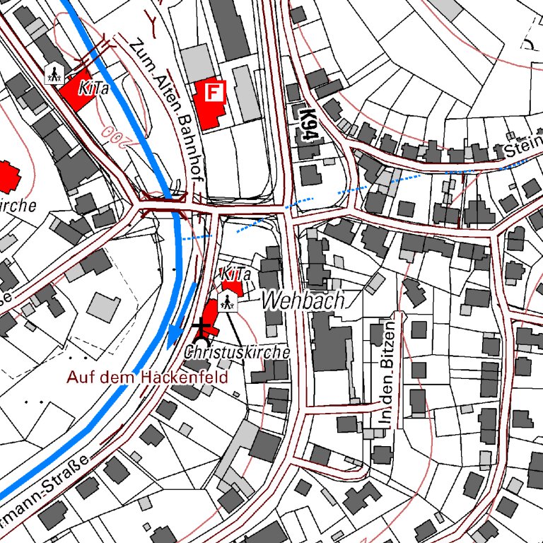 Kirchen (Sieg) 10 (1:5,000) Map by Landesamt fur Vermessung und Geobasisinformationen Rheinland ...