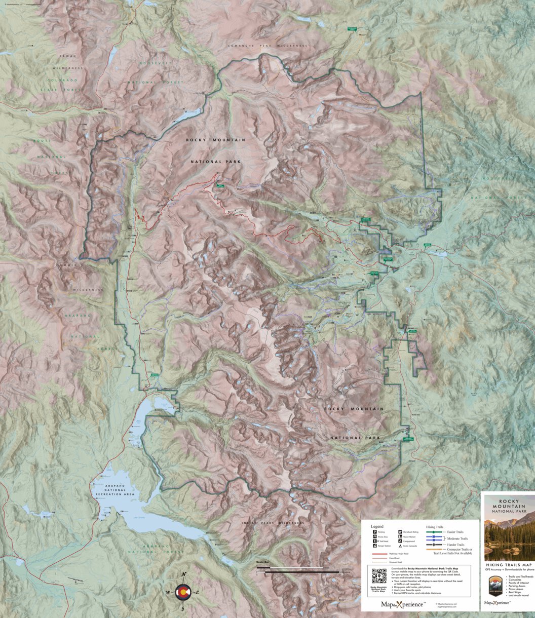 Rocky Mountain National Park Trails Map by Map the Xperience | Avenza Maps