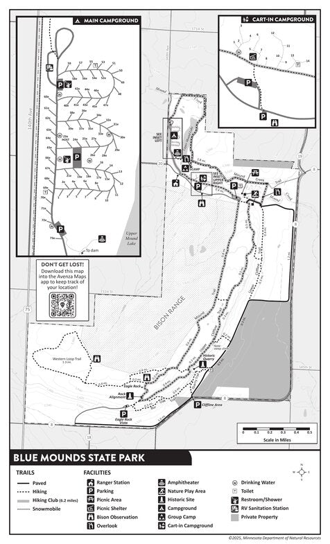 Blue Mounds State Park Map by Minnesota Department of Natural Resources | Avenza Maps
