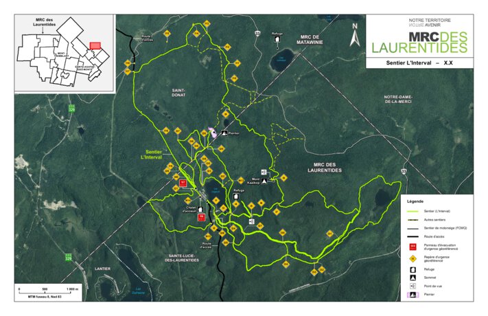 Sentier L'Interval Map by MRC des Laurentides | Avenza Maps