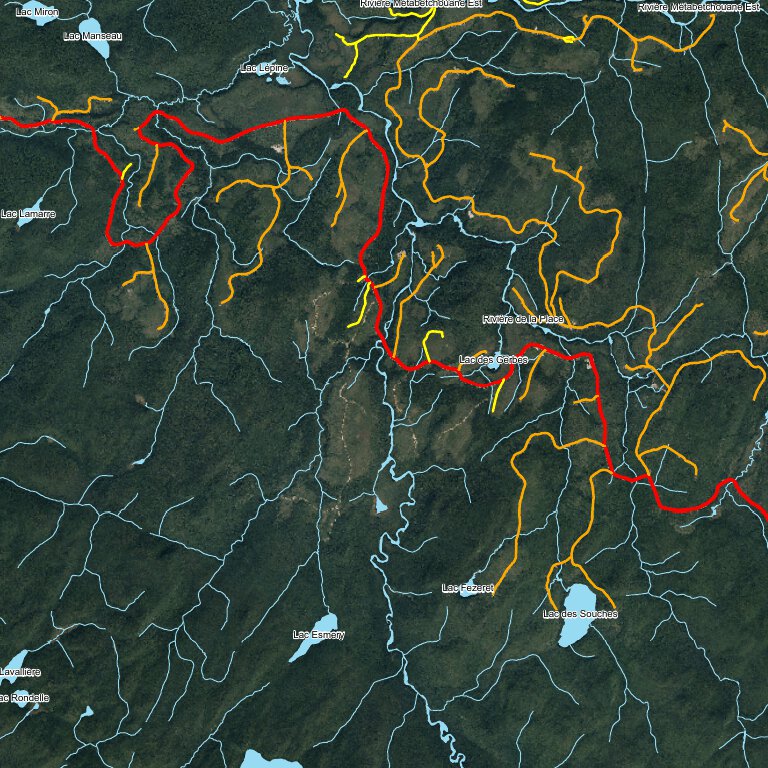 MRC de La Jacques-Cartier carte du TNO Lac croche sur imagerie satellite Map by MRC Jacques ...