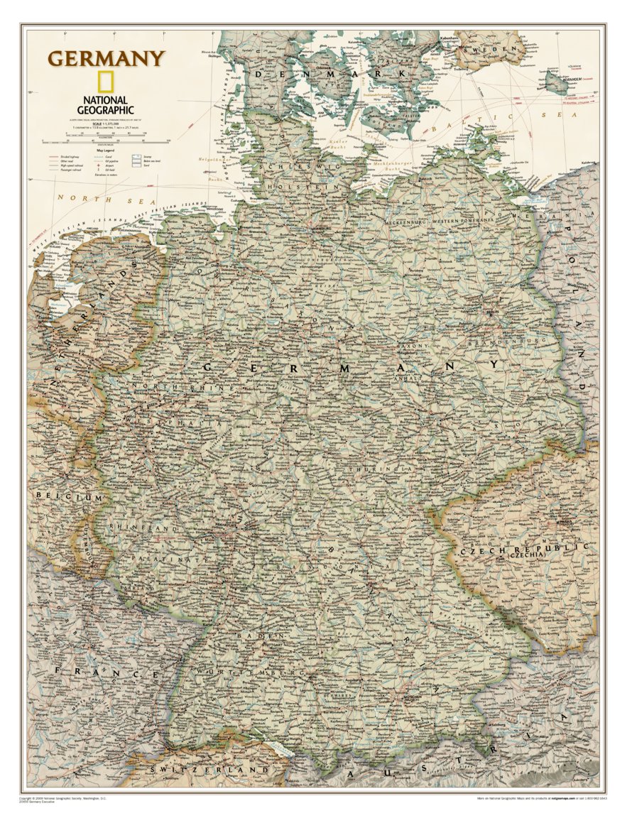 Germany Executive Map by National Geographic | Avenza Maps