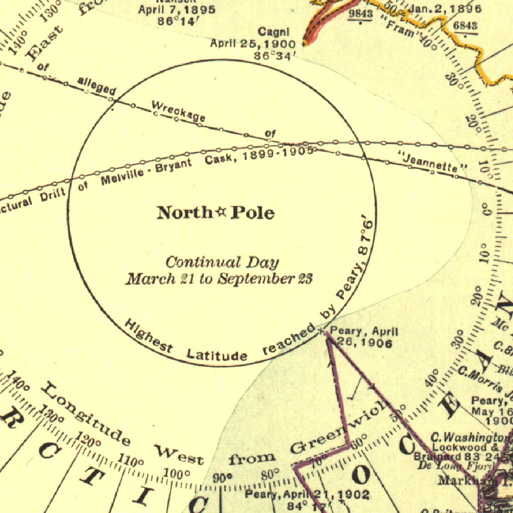 North Pole Regions 1907 Map by National Geographic | Avenza Maps
