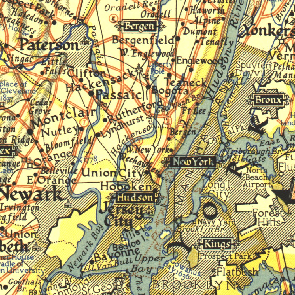 Reaches Of New York City 1939 Map by National Geographic | Avenza Maps